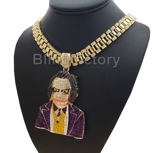 Accessories | Joker Pendant 18 Iced Rollie Link Choker Chain | Poshmark